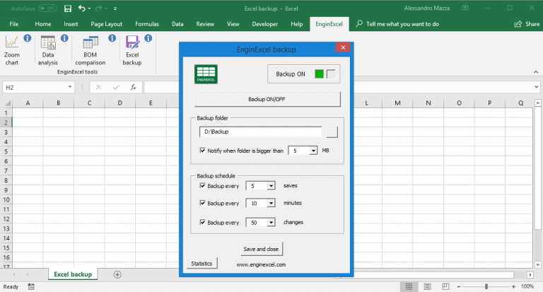 Excel backup | Free automatic backup for Microsoft Excel