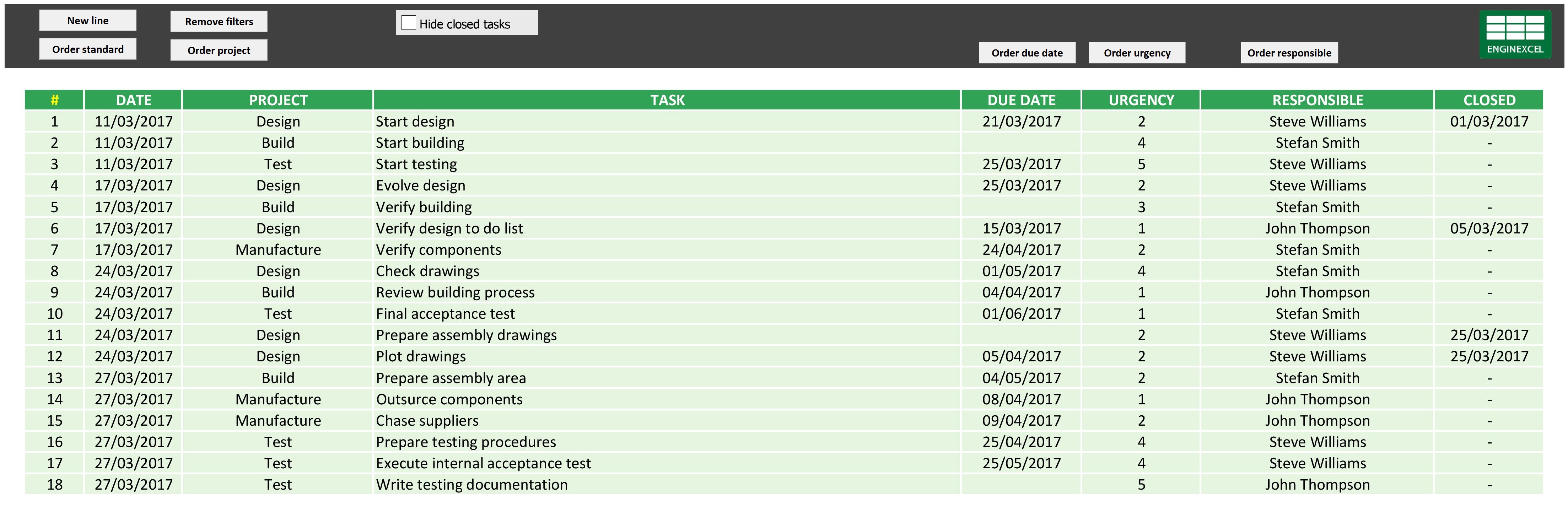 EnginExcel To do list - EnginExcel